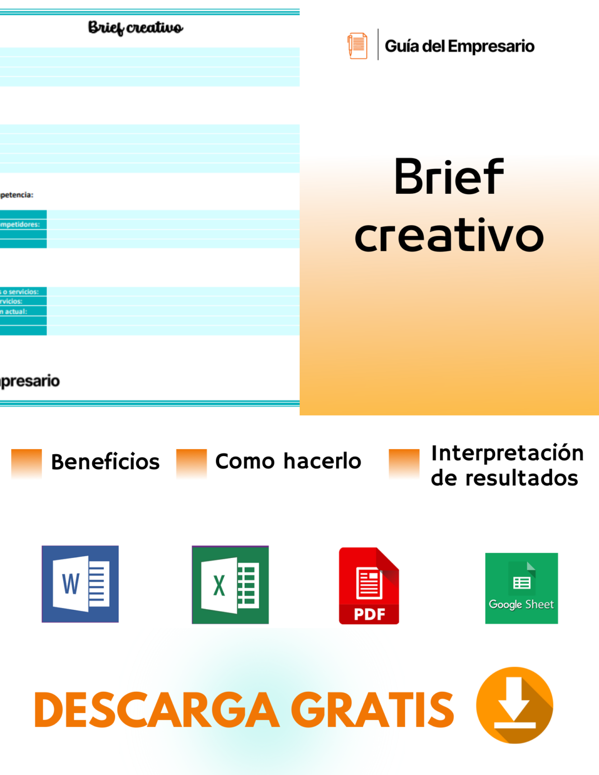 Brief creativo Plantillas Excel, Word, PDF 2025