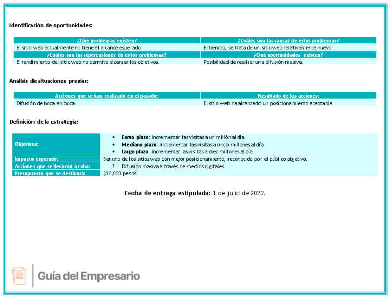 Brief creativo Plantillas Excel, Word, PDF 2025