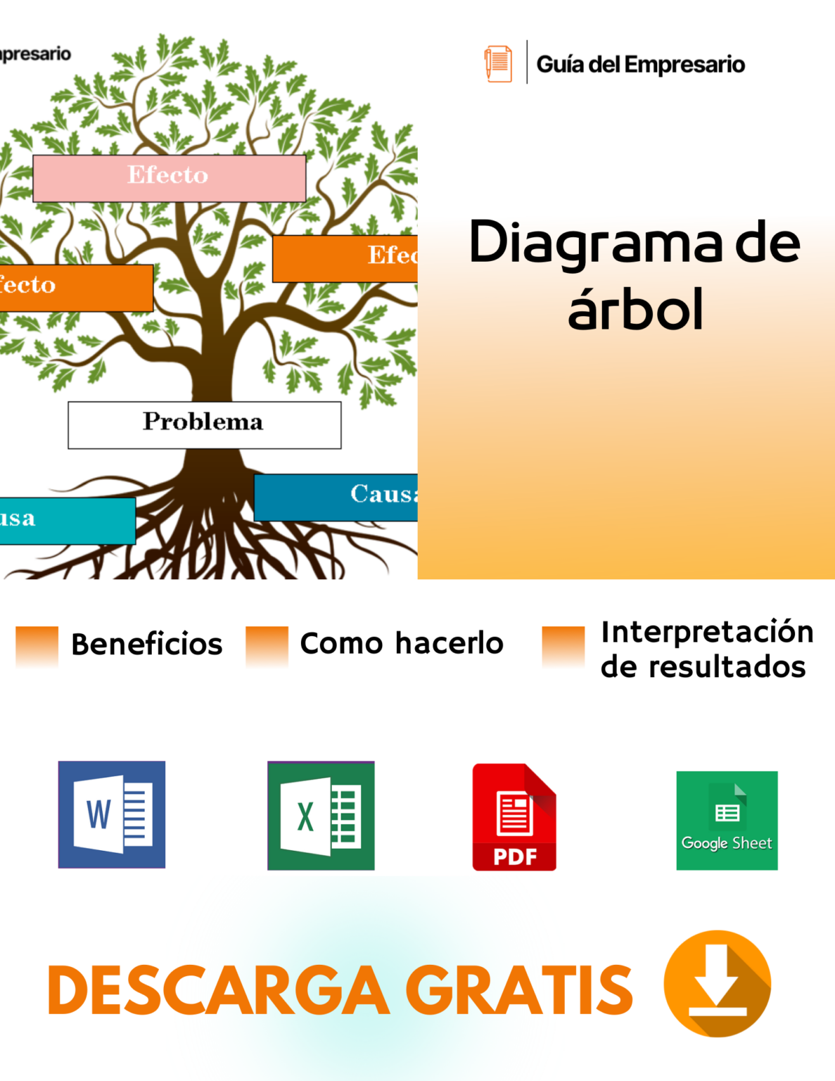 Diagrama de árbol plantilla Plantillas Excel, Word, PDF 2025